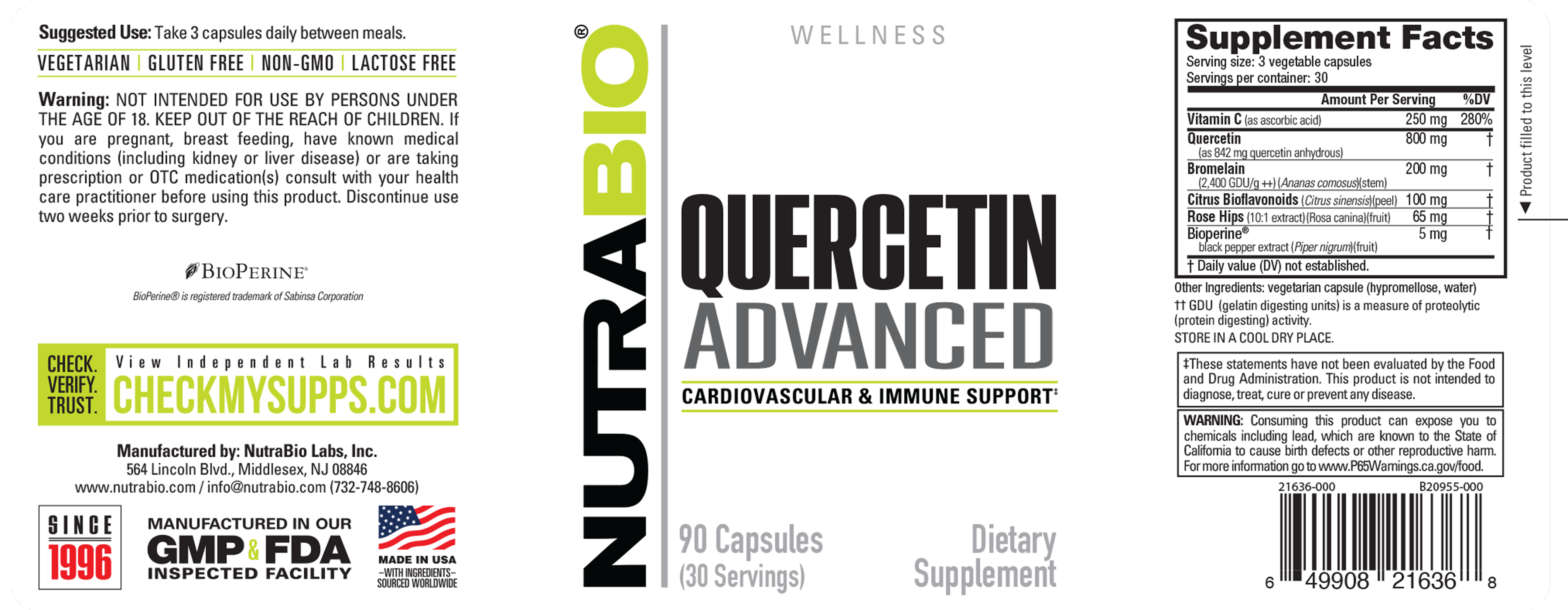 Quercetin Advanced – NutraBio Brands