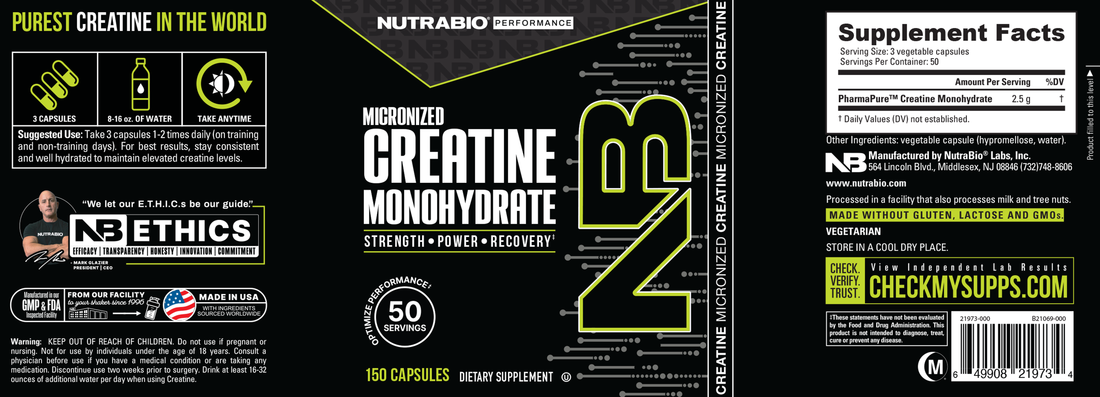 Creatine Monohydrate Capsules – NutraBio Brands
