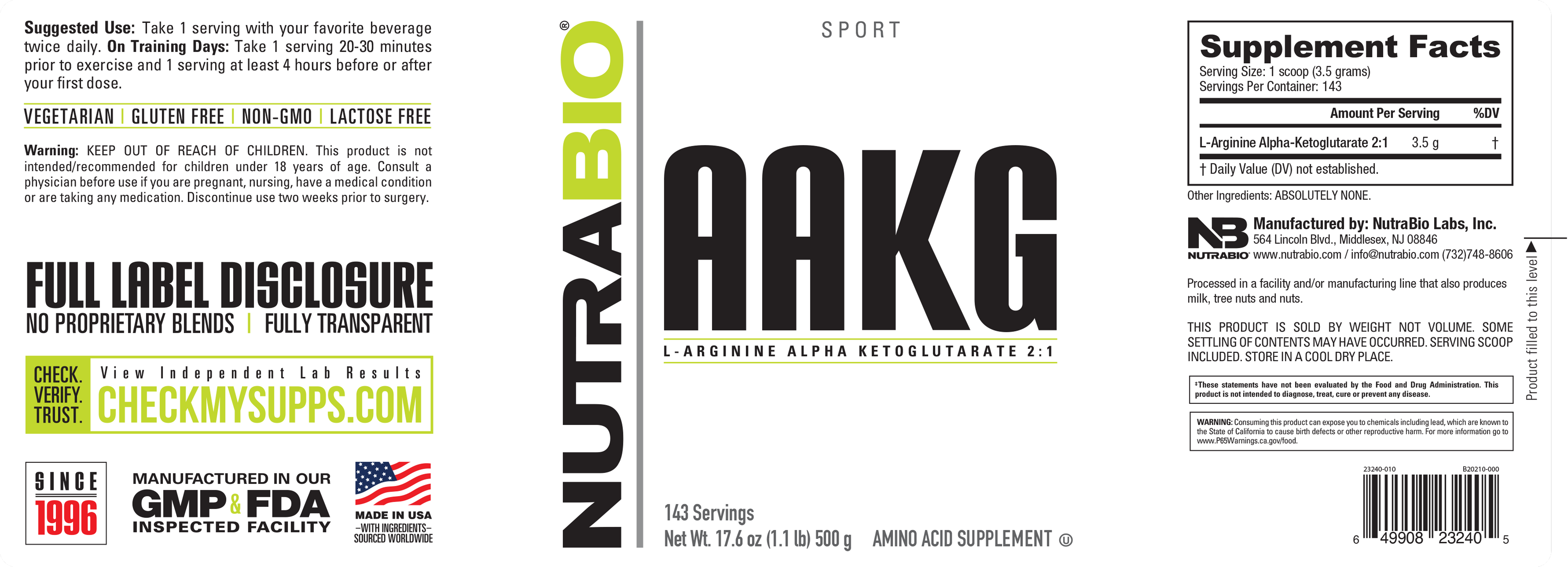 Arginine AKG Powder – NutraBio Brands