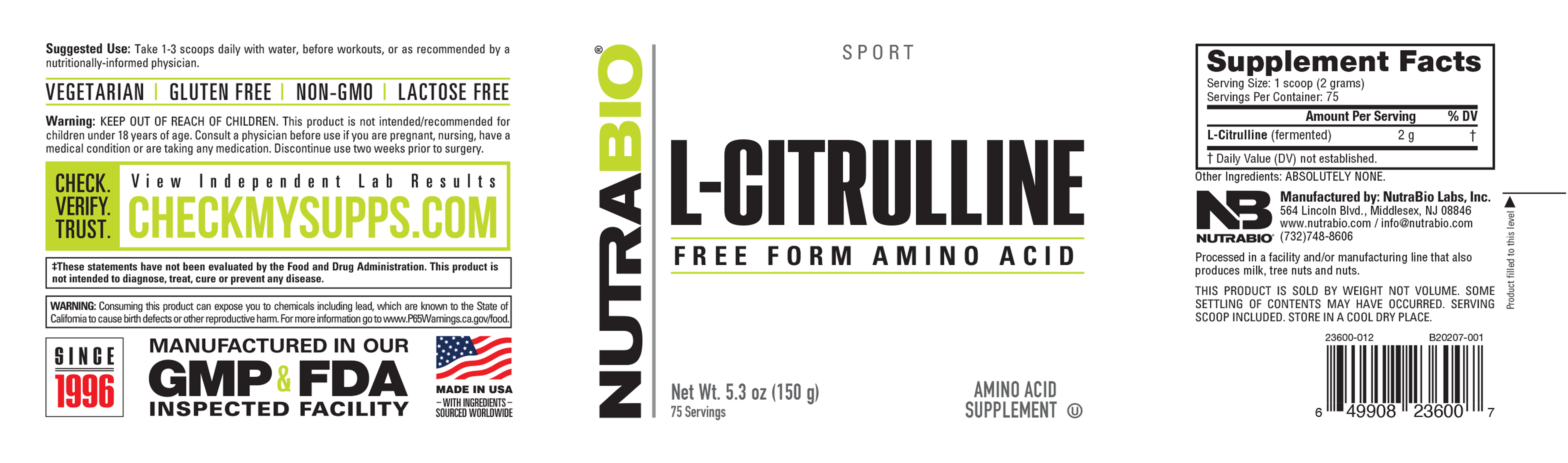 Citrulline Powder – NutraBio Brands