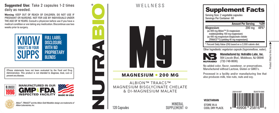 Magnesium Complex (200mg) – NutraBio Brands