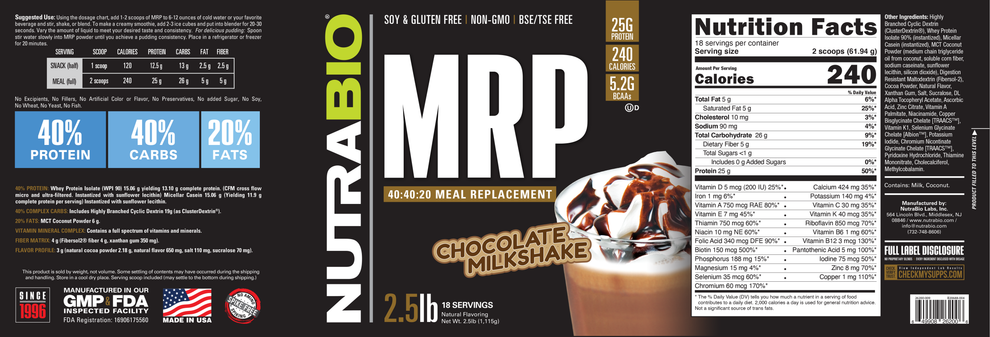 NutraBio MRP Meal Replacement Supplement – NutraBio Brands