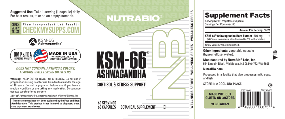 Ashwagandha KSM-66 – NutraBio Brands