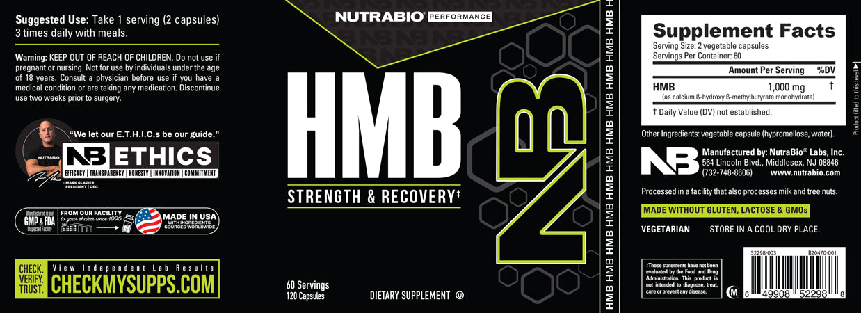 HMB Supplement (1000mg) | NutraBio Brands