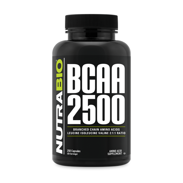 BCAA 2500 Amino Acid Supplement | NutraBio Brands