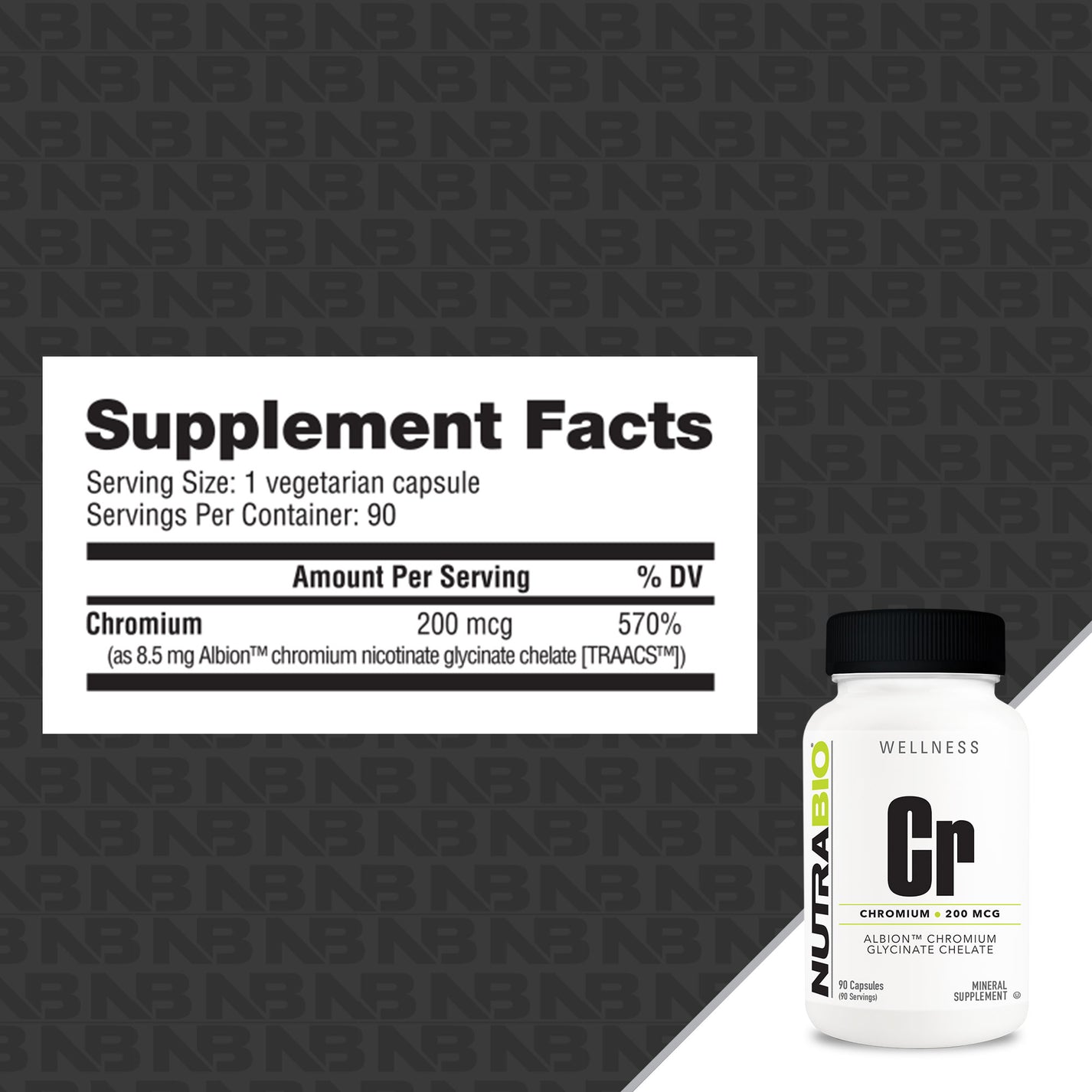Chromium Chelate GTF (200mcg) – NutraBio Brands